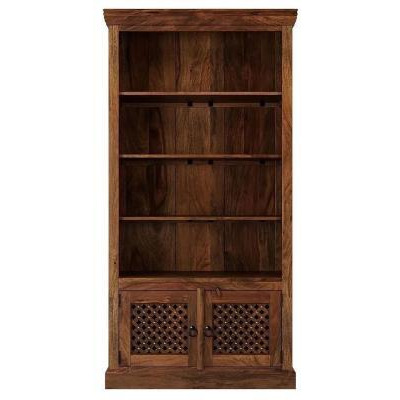 Maharani Sheesham Bookcase, Indian Wood, Lattice Jali Design - Tall 4 ...