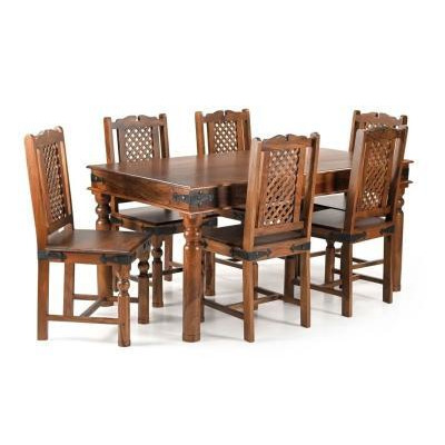 Maharani Sheesham Dining Table Set for 6 Diners 160cm Rectangular ...