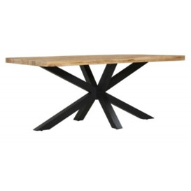 Fargo 8 Seater Industrial Dining Table - Rustic Mango Wood With Black ...