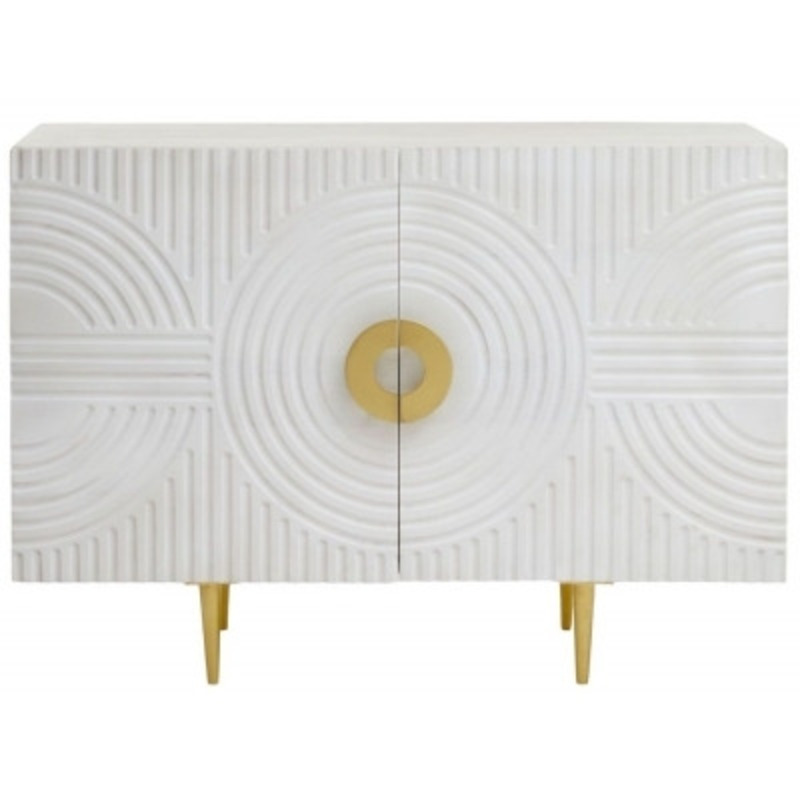 Verano White Mango Wood Small Sideboard, 106cm W with 2 Doors by Choice ...