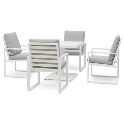 Maze Amalfi 4 Seat Square Dining Set with Gas Lift Rising Table by ...