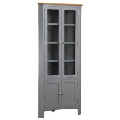 Rossmore Grey Painted Corner Display Unit with 2 Doors by Choice ...