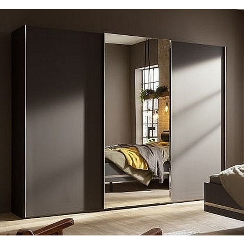 Nolte Concept Me 300 Basalt 3 Door Sliding Wardrobe with 1 Mirror Front ...