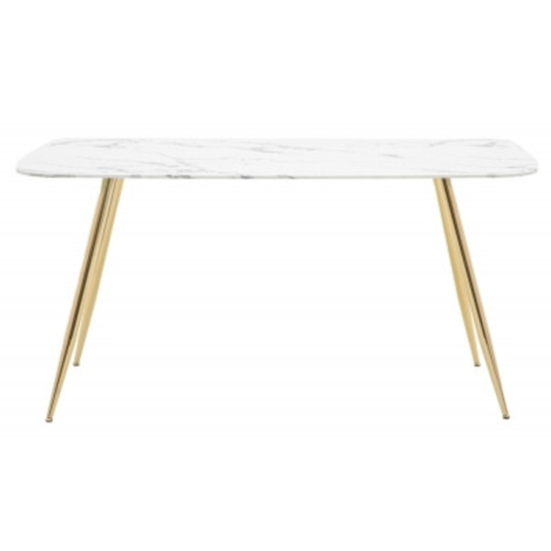 Evans White Marble Effect Glass 6 Seater Dining Table by Choice ...