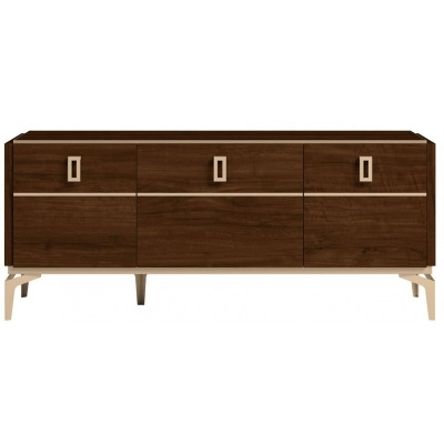 Status Eva Day Walnut Brown Italian 3 Door TV Unit by Choice Furniture ...