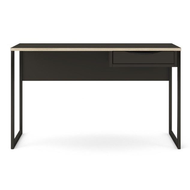 Function Plus Desk 1 Drawer Wide in Black with Oak Trim by Choice ...