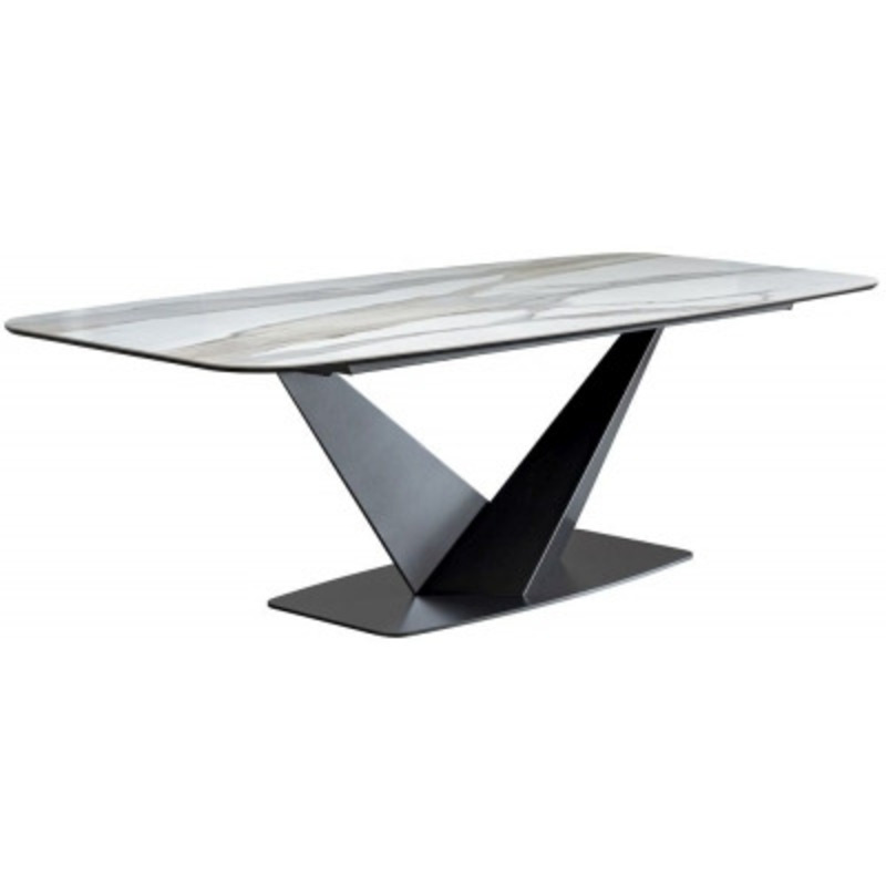 Camel Elite Day Bianco Antico Italian Krystal Ceramic Top Dining Table ...