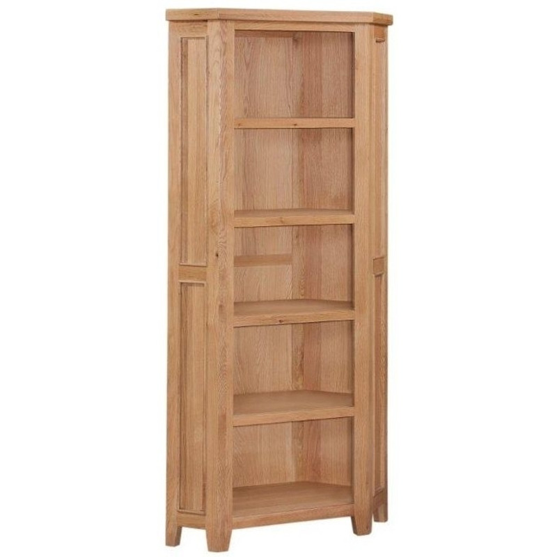 Clearance - Canterbury Oak Corner Bookcase, 180cm Tall - FSS14792 by ...