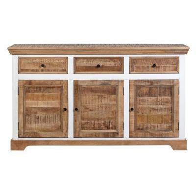 Farmhouse Mango Wood Large Sideboard, Natural and White by Choice Furniture Superstore ...