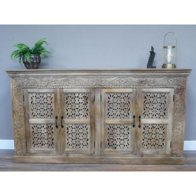 Dutch Mango Wood 4 Door Carved Sideboard by Choice Furniture Superstore ...