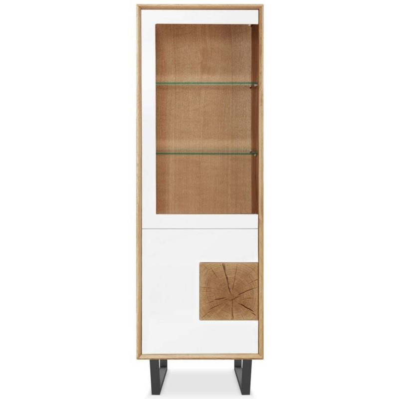 Clemence Richard Modena Oak 2 Door 1 Glass Door Tall Display Cabinet by ...