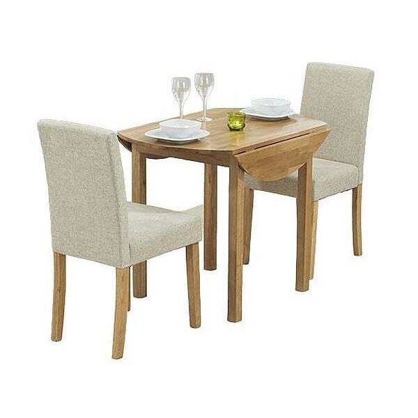 Leighton Oak Round Drop Leaf Extending Dining Table and 2 Josephine ...