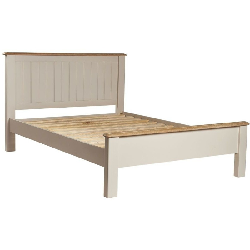 Chester Grey and Chalked Limed Oak Top Bed Frame, Low Foot End by ...