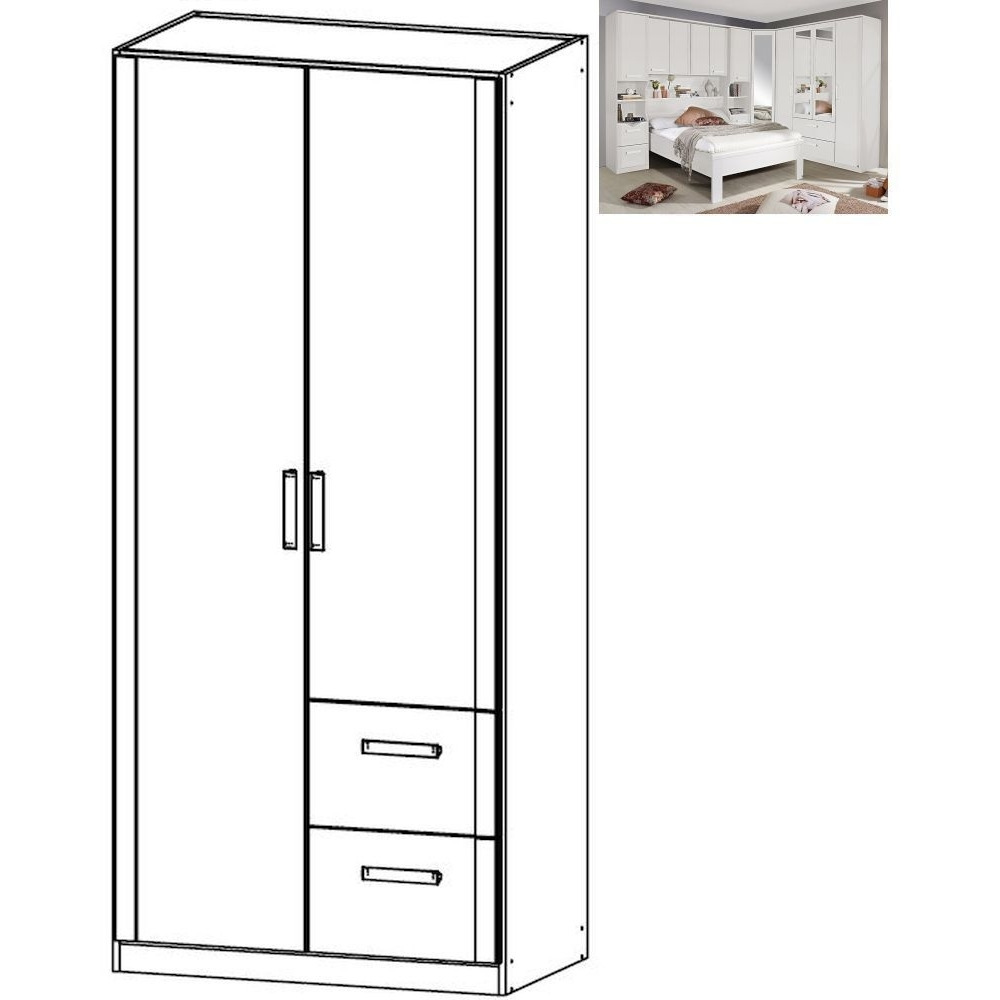 Rauch Rivera 2 Door 2 Right Drawer Combi Wardrobe with Cornice in ...