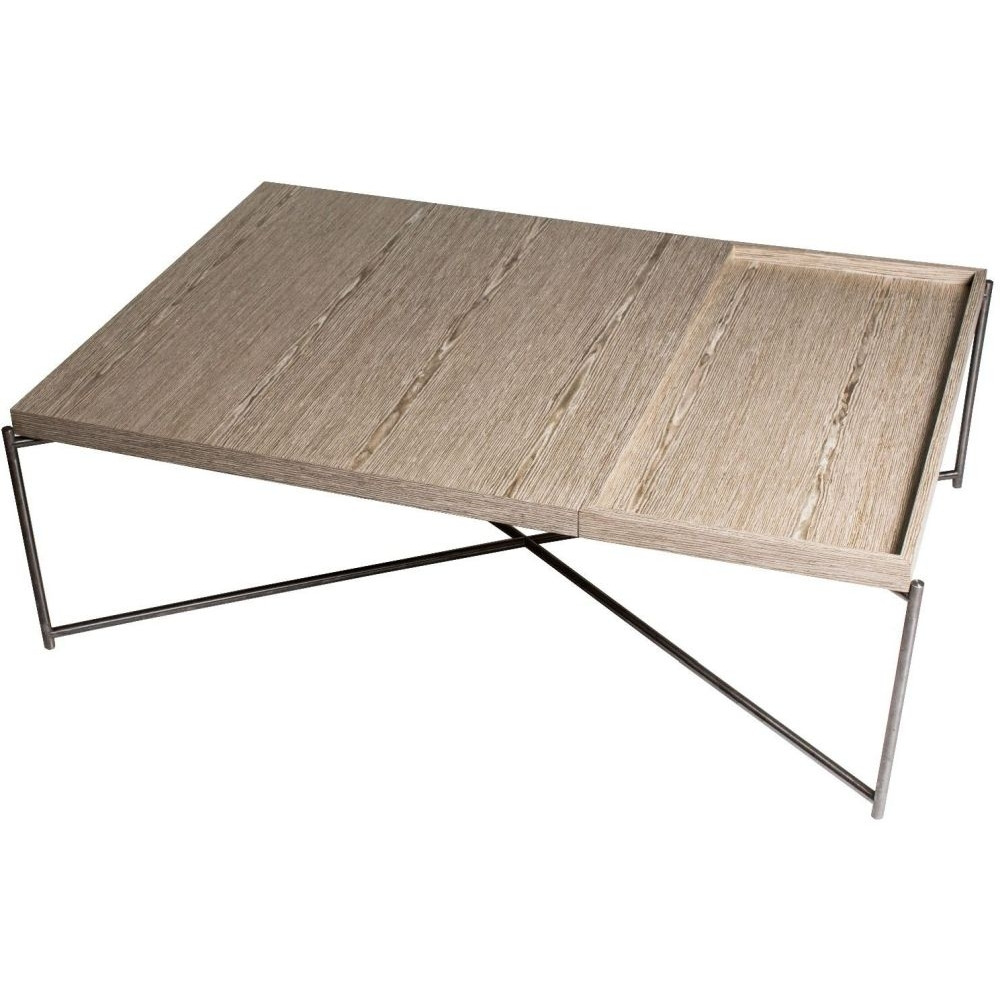 Gillmore Space Iris Weathered Oak Top and Tray Rectangular Coffee Table ...