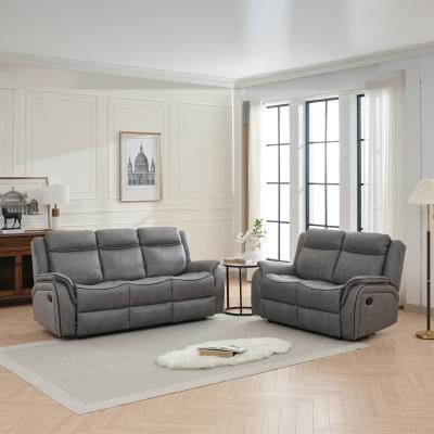 Harlee Grey Endurance Fabric 3+2 Seater Manual Recliner Sofa Set by ...