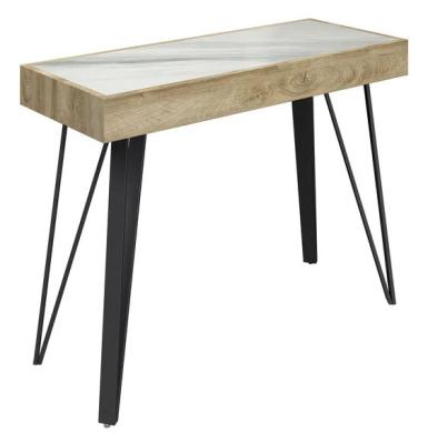 Viking White Ceramic Console Table with Hairpin Legs by Choice ...