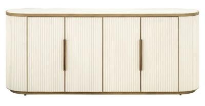 Tivoli White Ribbed Extra Large 4 Door Sideboard with Gold Trim by ...