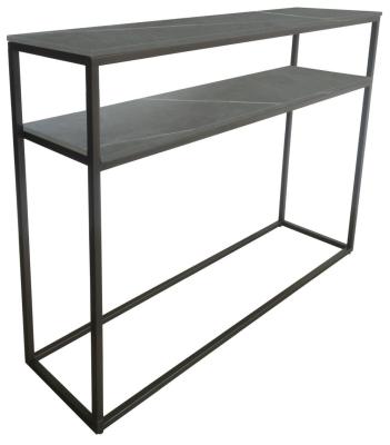 Clearance - Zeus Grey Ceramic Console Table with Shelf - FSS15892 by ...