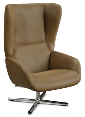Chef Balder Gold Leather Swivel Recliner Chair by Choice Furniture ...