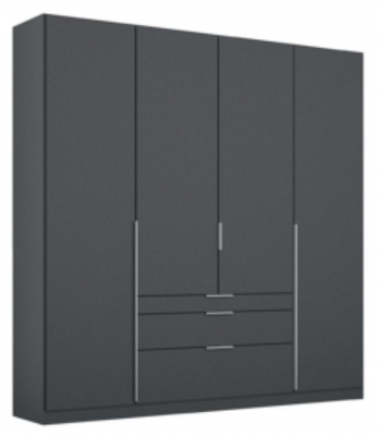 Rauch Alabama 181cm Metallic Grey 4 Door Wardrobe with Drawers by ...