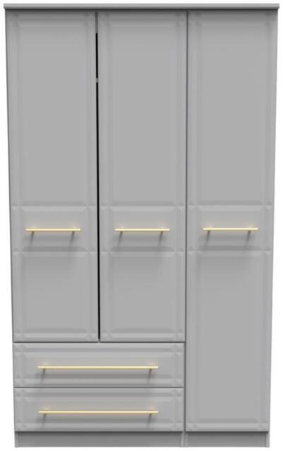 Faye Grey 3 Door Triple Wardrobe - LHF 2 Drawers by Choice Furniture ...