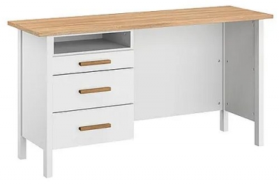 Rauch Home Office Alpine White and Sonama Oak 3 Drawer Desk by Choice ...