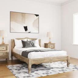 Harmony Beds Olivia Wooden Bed Frame Charcoal Grey Oak Veneer Double by Bed Kingdom ufurnish