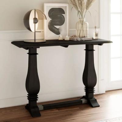 Clearance - Maida Mango Wood Black Pedestal Console Table by Choice ...