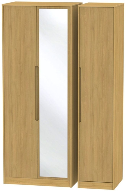 Monaco Modern Oak 3 Door Tall Triple Wardrobe - 1 Mirror by Choice ...
