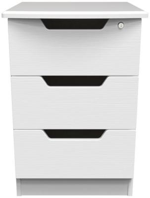 Bella White 3 Drawer Bedside Cabinet with Lock by Choice Furniture ...