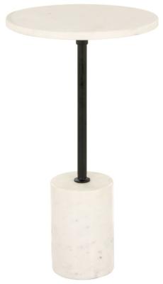 Misty White Marble Round Side Table by Choice Furniture Superstore ...