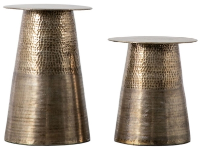 Marisol Antique Brass Round Side Table (Set of 2) by Choice Furniture ...