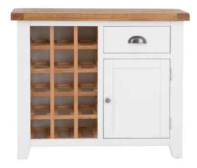 Lundy White and Oak Small Sideboard Wine Rack by Choice Furniture ...