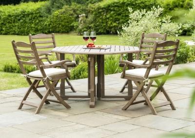 Alexander Rose Sherwood Gateleg Round Garden Dining Table - 120cm by ...