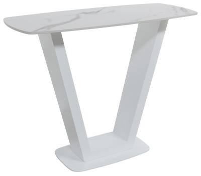Apollo White Ceramic 100cm Console Table with Pedestal Base by Choice ...