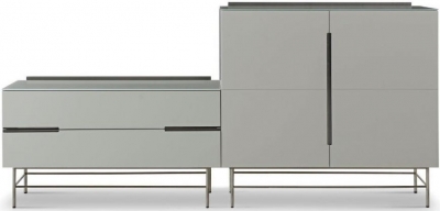 Alberto Grey and Chrome Metal Combo Sideboard by Choice Furniture ...
