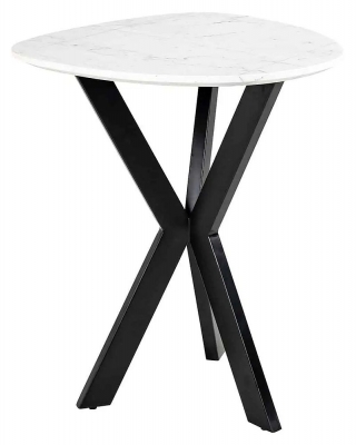 Trocadero White Marble Triangular Side Table by Choice Furniture ...