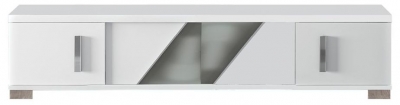 Status Lisa Day White High Gloss Italian TV Unit, 202cm with Storage ...