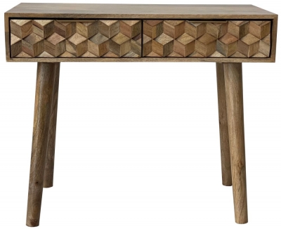 Geometric Carved Mango Wood 2 Drawer Console Table by Choice Furniture ...