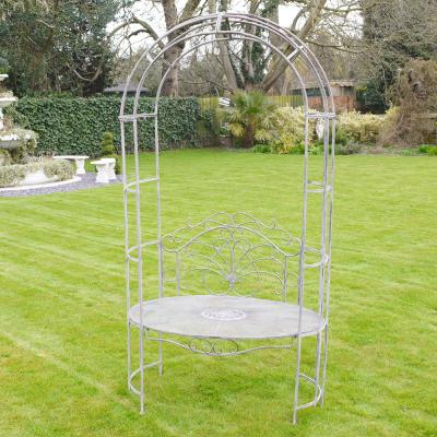 Antique Grey Metal Arch Garden Bench by Choice Furniture Superstore ...
