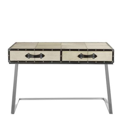Kensington Townhouse Beige Faux Fur 2 Drawer Console Table by Choice ...