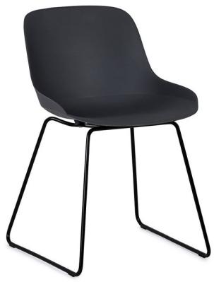 2 x Rocco Dark Grey Plastic Dining Chairs by Choice Furniture ...