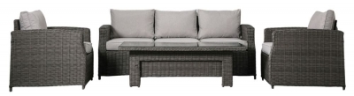 Sovera Grey Rattan 3 Seater Outdoor Dining Set by Choice Furniture ...