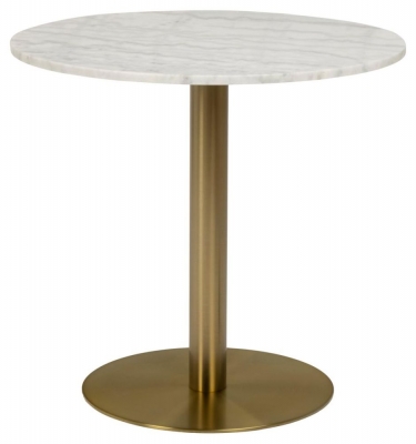 Corby Gold and White Marble Effect 2 Seater Round Dining Table by ...