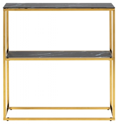 Alisma Gold and Black Marble Effect Console Table by Choice Furniture ...
