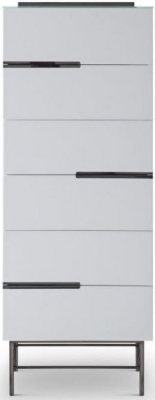 Alberto White and Chrome Metal 6 Drawer Tall Chest by Choice Furniture ...
