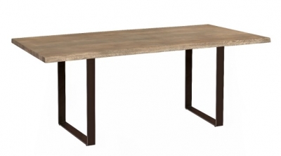 Carlton Modena Grey Oiled Oak 8 Seater Dining Table, 200cm with U metal ...