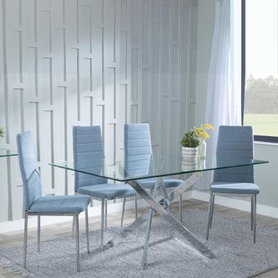 Clearance - Chopstick Clear Glass and Chrome Metal Dining Set - Lido ...