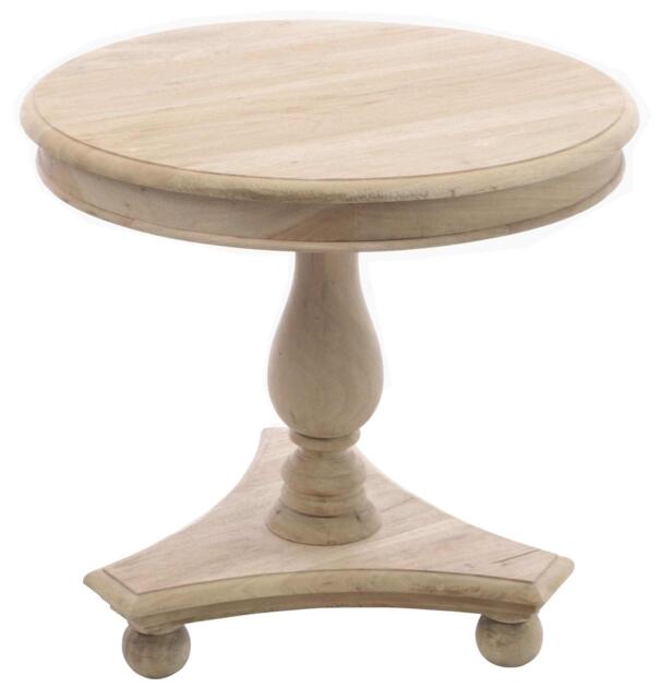 Vintage Mahogany French Style Round Side Table with Bun Feet by Choice ...